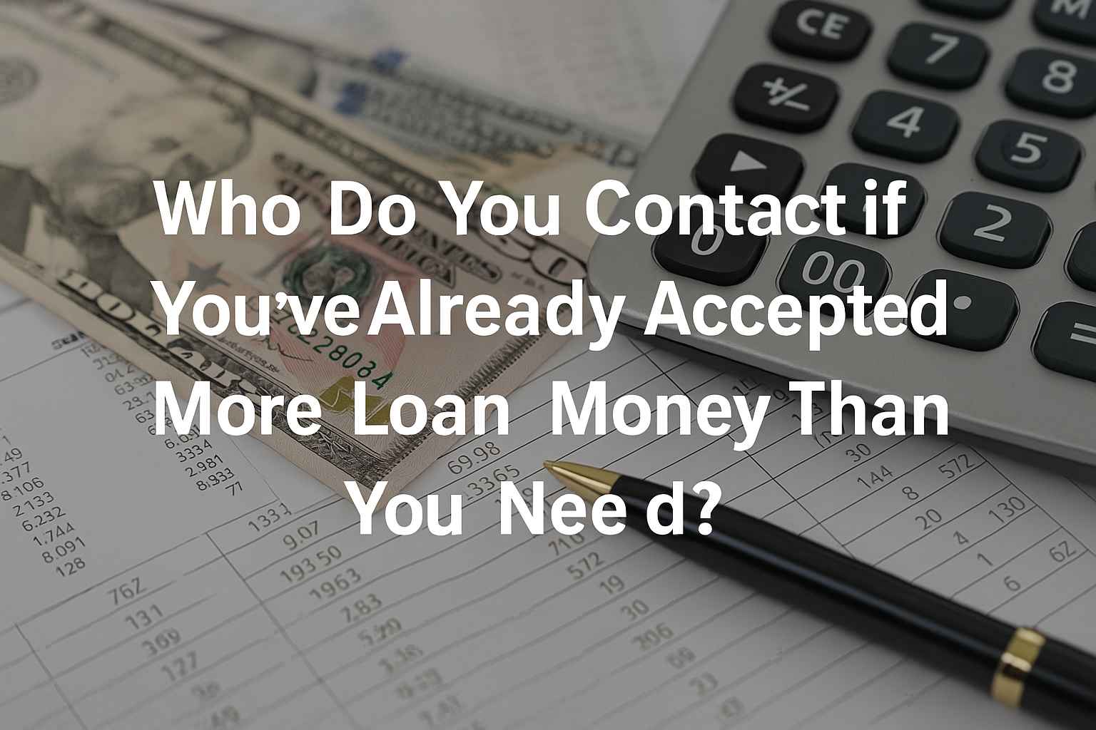 Who Do You Contact if You've Already Accepted More Loan Money Than You ...